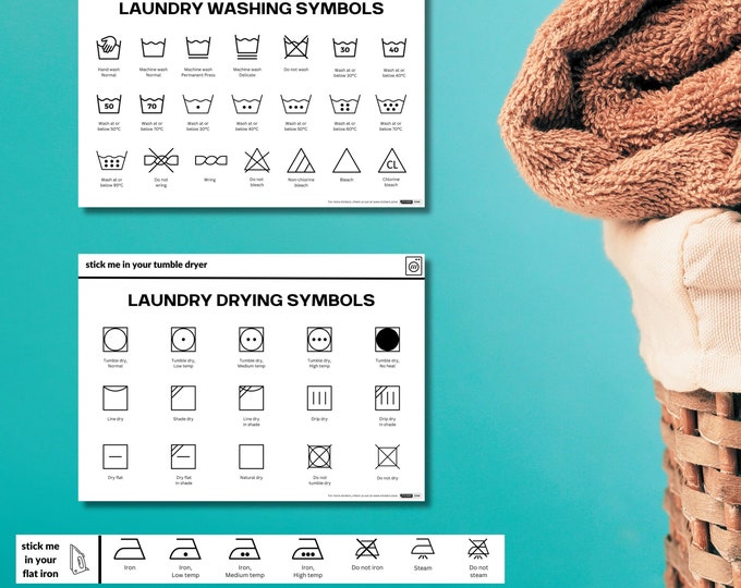 Laundry Symbols Vinyl Sticker Guide: Durable, Water-resistant ...
