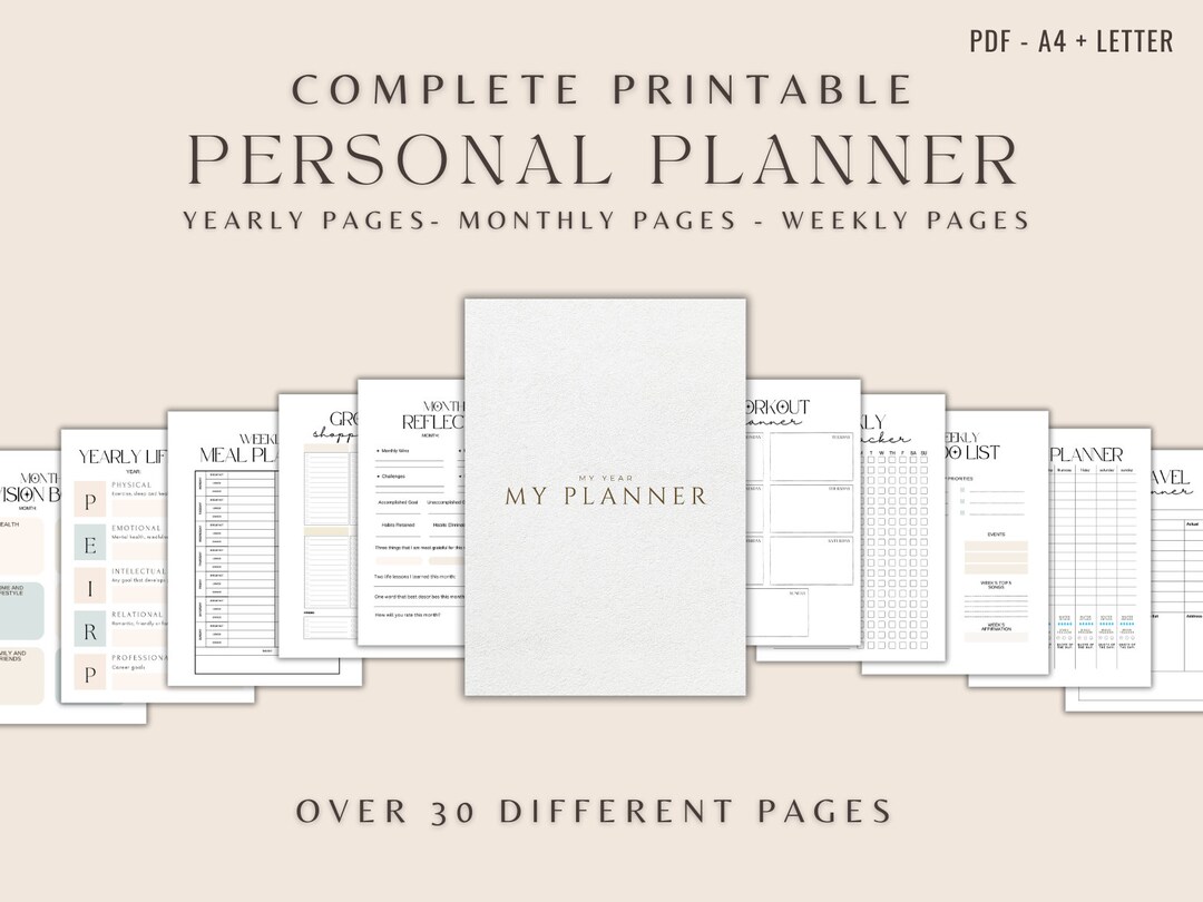 Printable Personal Planner | Organizer Planner | Custom Planner Undated ...
