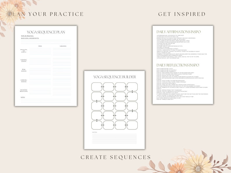 Printable Yoga Journal and Planner Meditation Journal Yoga Routine Planner Monthly Planner ...