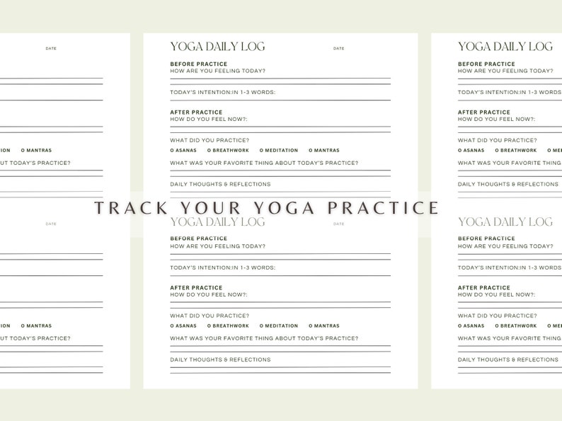 Yoga Journal and Planner Printable and Fillable | Wellness Planner ...