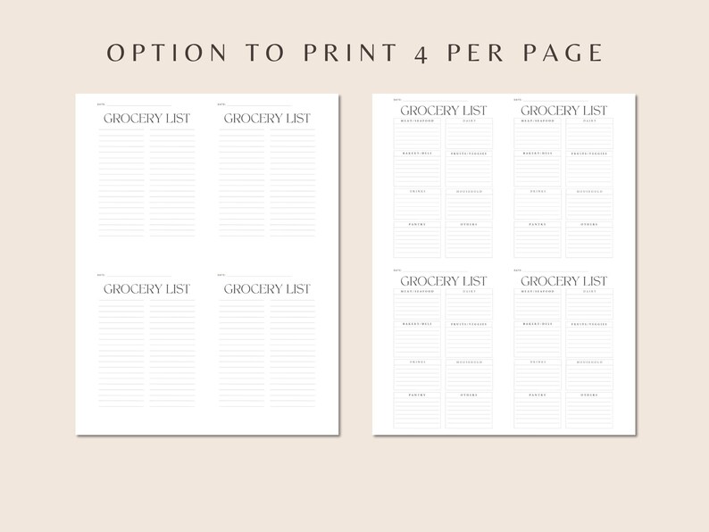 Grocery List and Weekly Meal Planner Printable Template | 7 Day Menu Plan | Food Planner ...