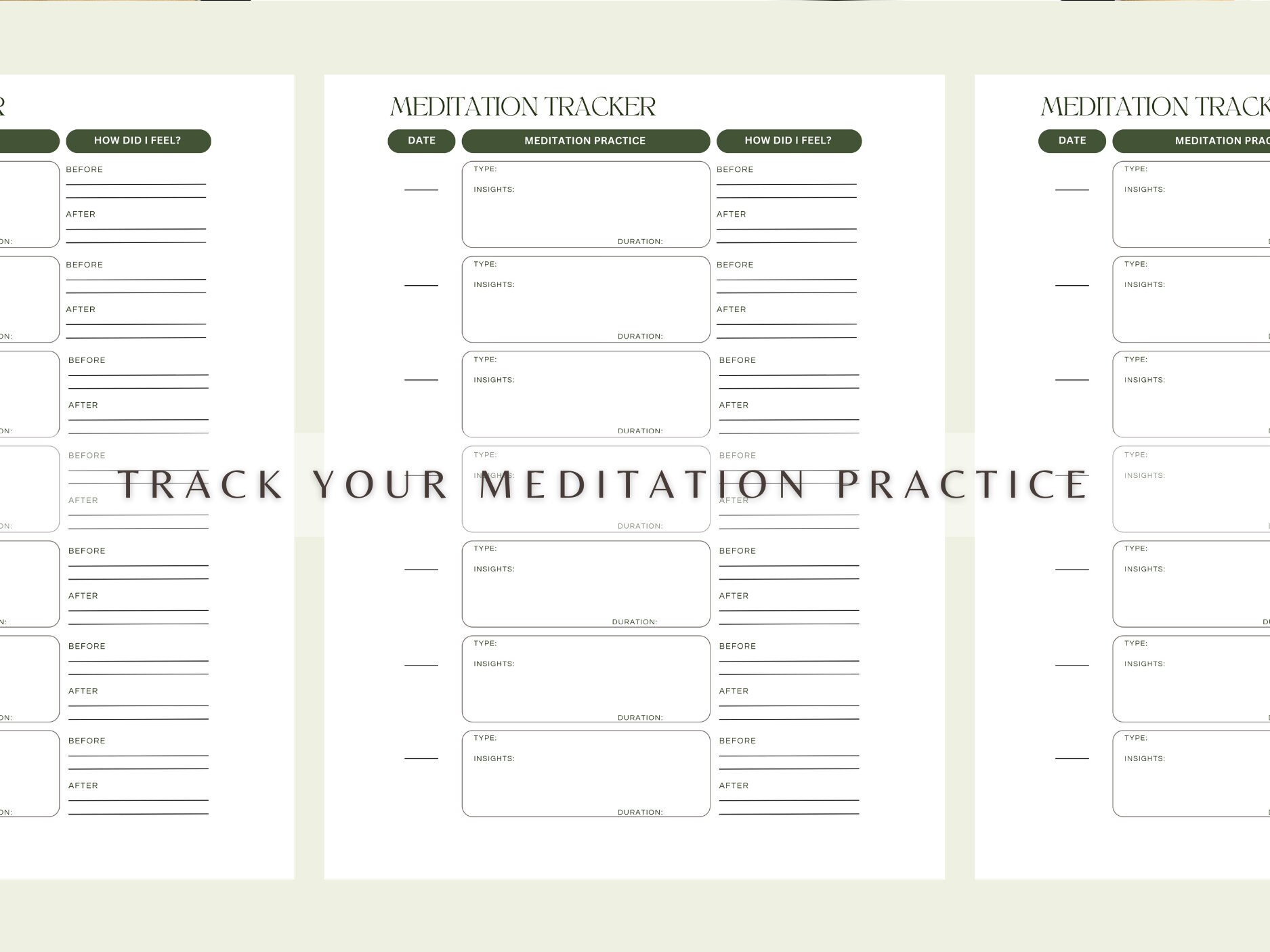 Yoga Journal and Planner Printable and Fillable Wellness Planner ...