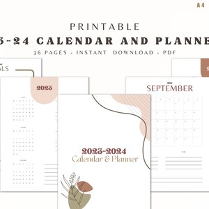 2023-2024 Calendar Printable | Boho Printable Calendar | Minimalist ...