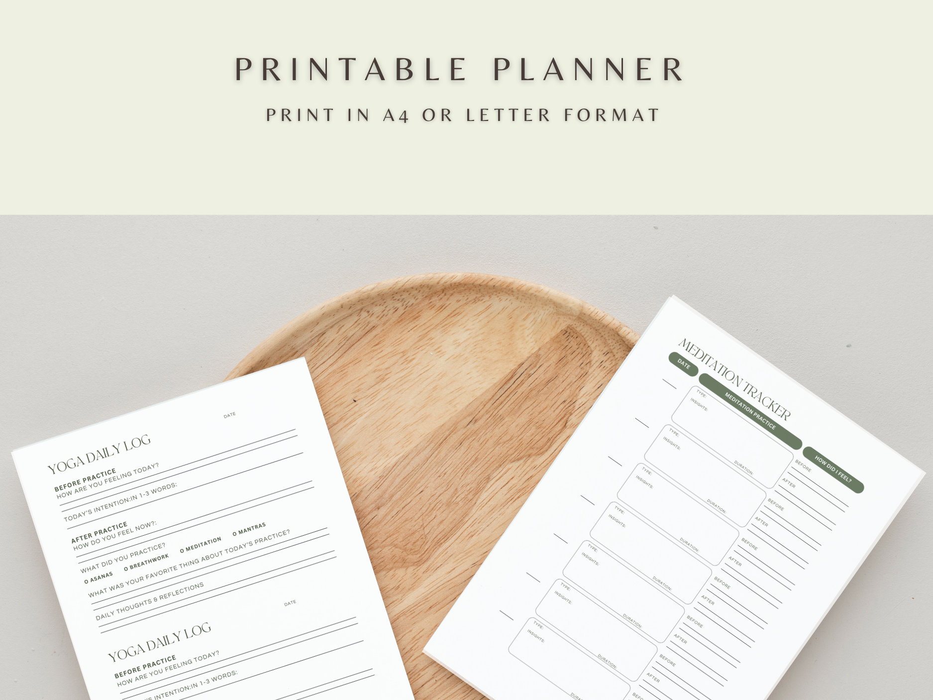 Yoga Journal and Planner Printable and Fillable | Wellness Planner ...