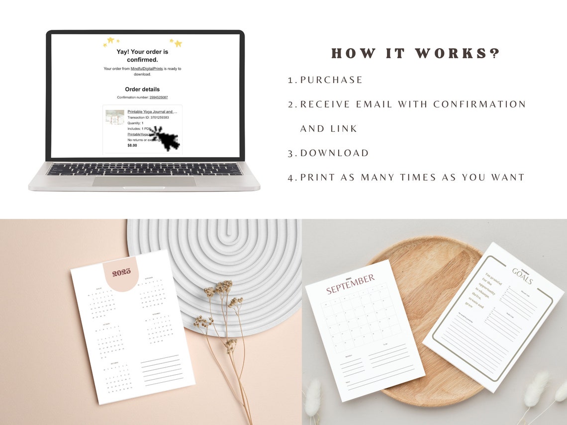 2023-2024 Calendar Printable Boho Printable Calendar Minimalist ...