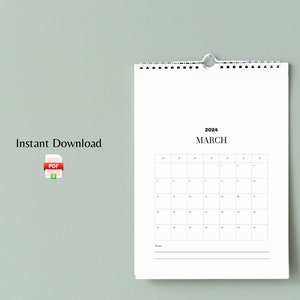 Wall Calendar 2023-2024 Printable and Editable | Minimalist Calendar ...