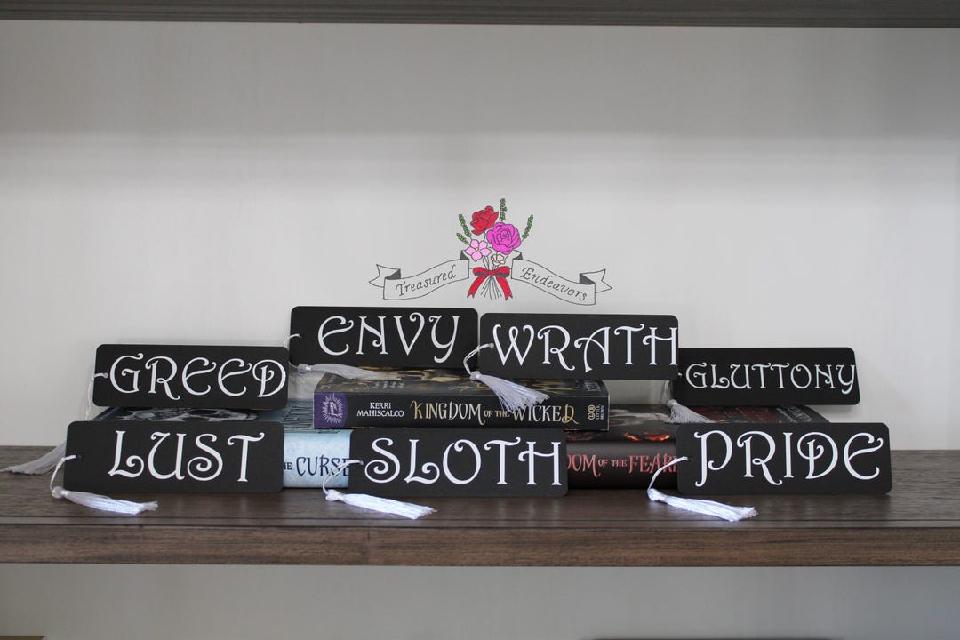 Seven Deadly Sins Bookmarks Wrath, Envy, Gluttony, Lust, Greed, Pride ...