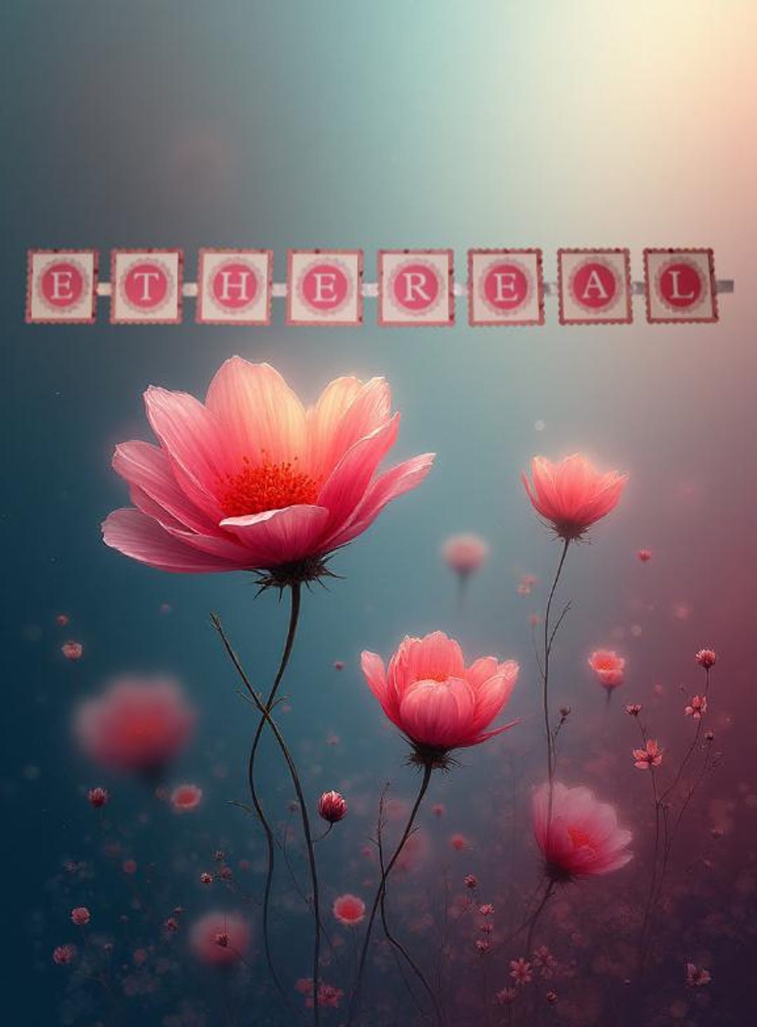 Eye Catching Handcrafted ETHEREAL Banner in Pinks and Whites With White ...