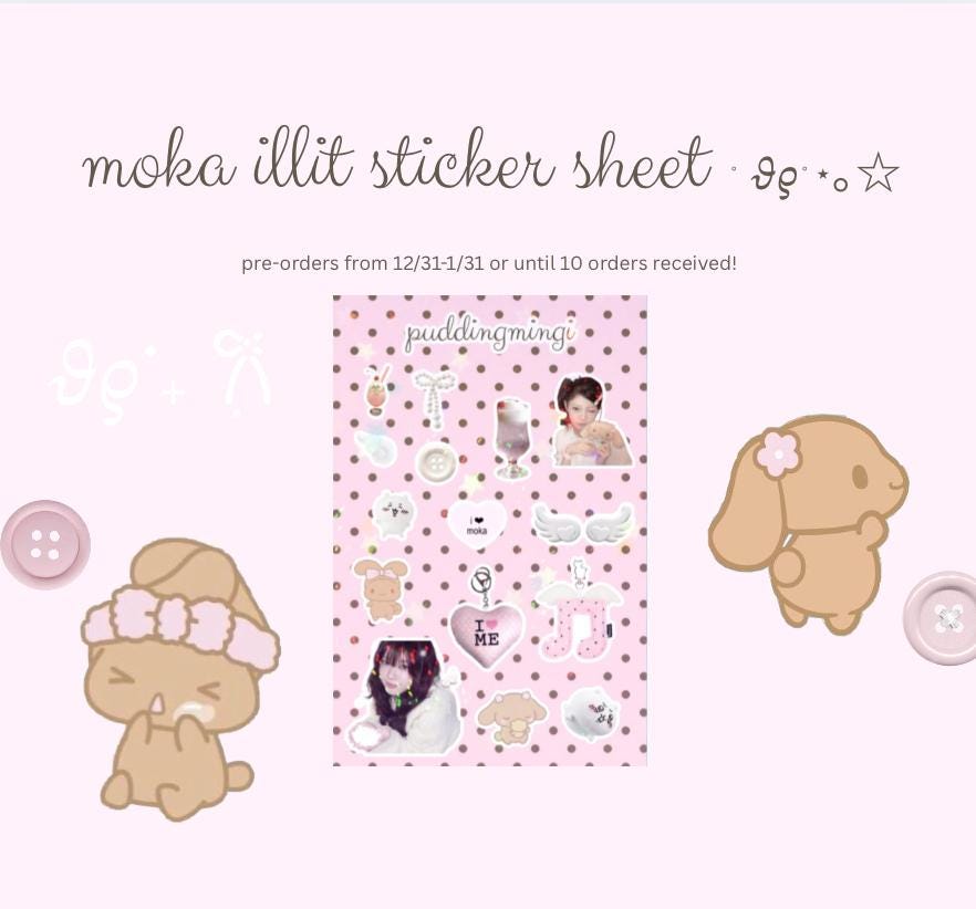 Moka Illit Sticker Sheet - Etsy