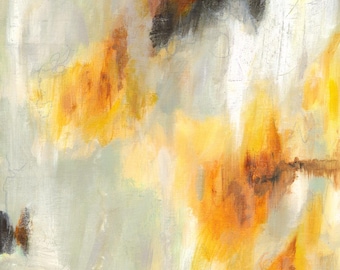 Yellow and Black Abstract Art Original Print - Etsy