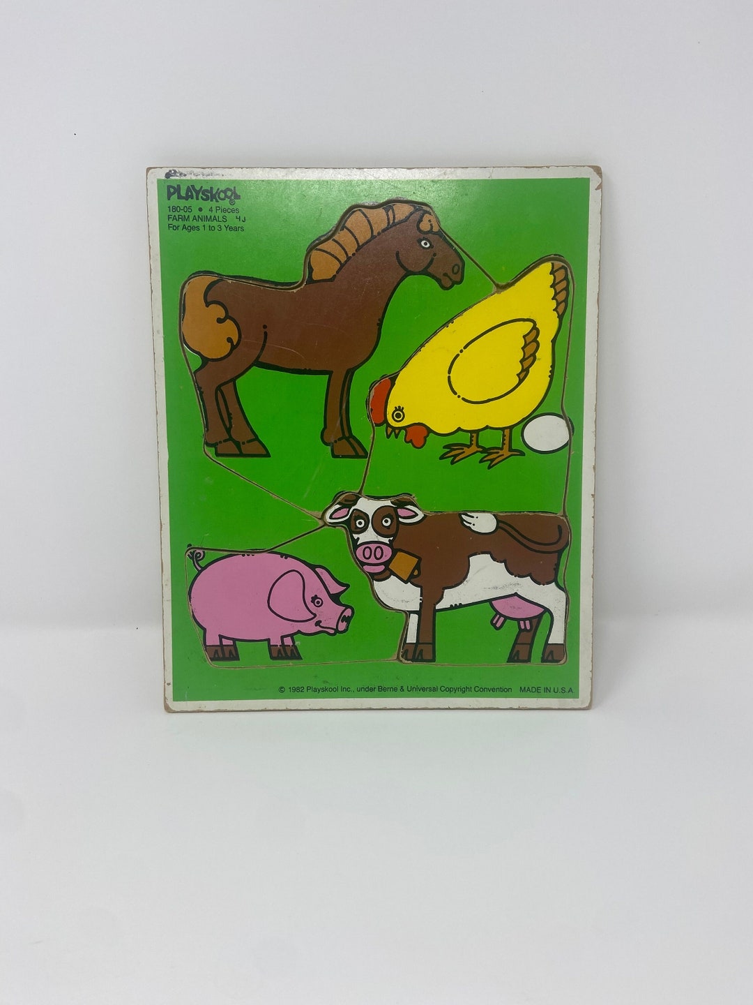 Playskool Puzzle - Farm Animals - 4 Pieces - Etsy