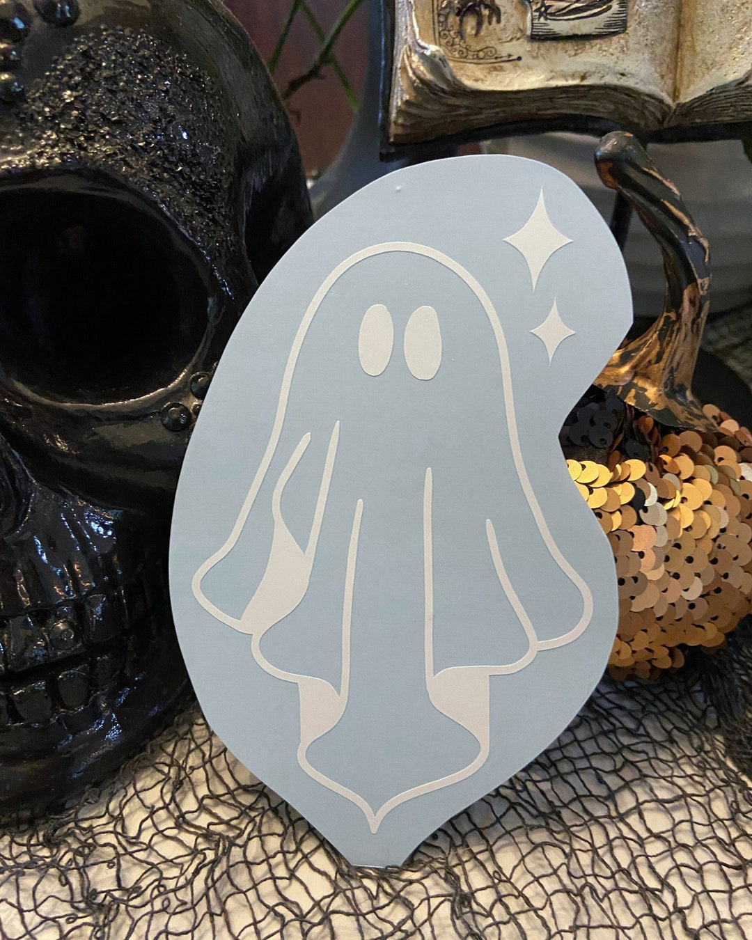 Ghost Vinyl Sticker | Cute Halloween Ghost Aesthetic | Ghost With ...