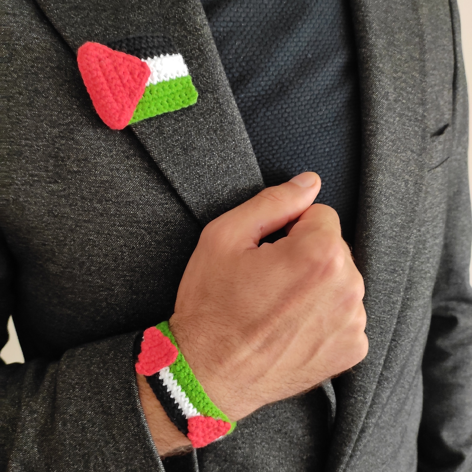 Palestine Flag, Crochet Keychain, Crochet Palestine Brooch, Crochet ...