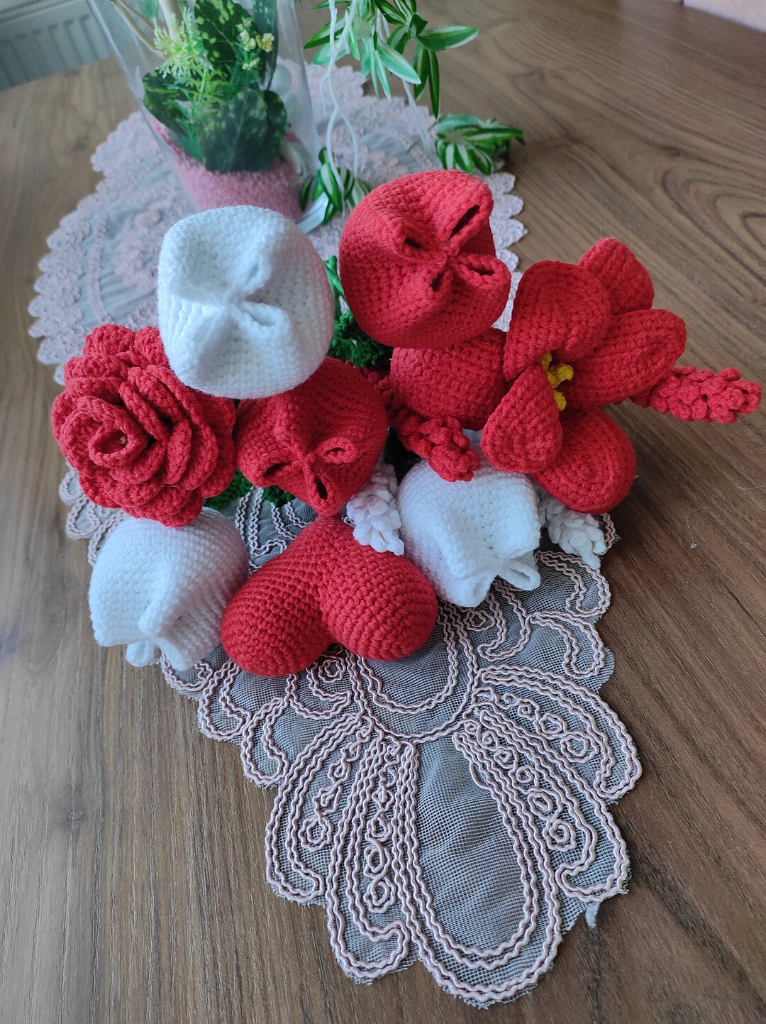 Knitted Gift Tulip, Rose,lavender Flowers Bouquet - Etsy