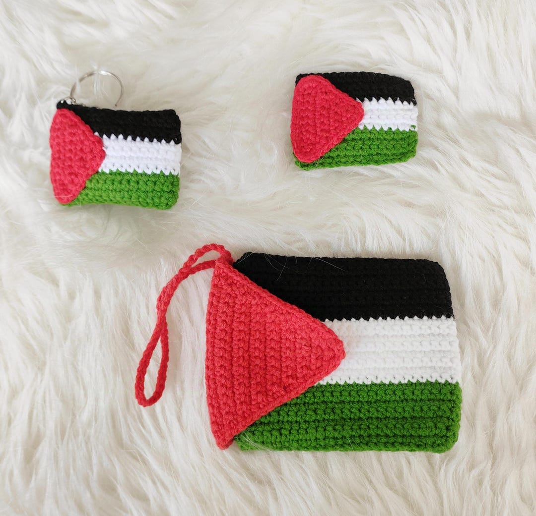 Crochet Palestine Flag,palestine Flag Brooch,palestine Themed Products ...