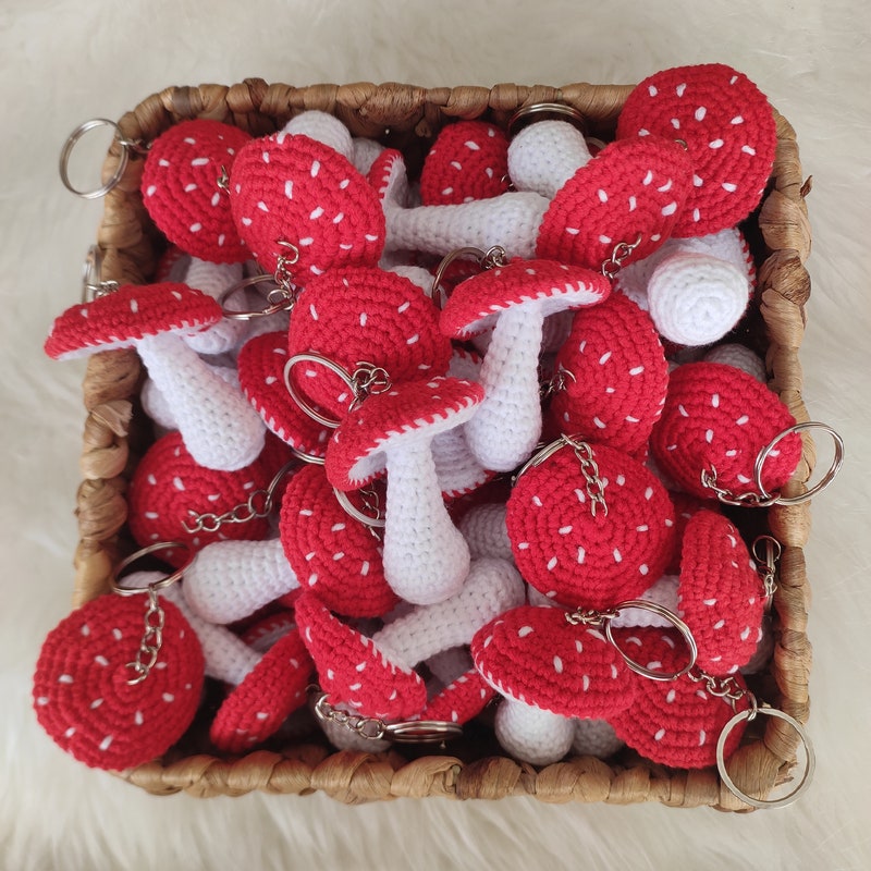 Mushroom Keychain - Etsy