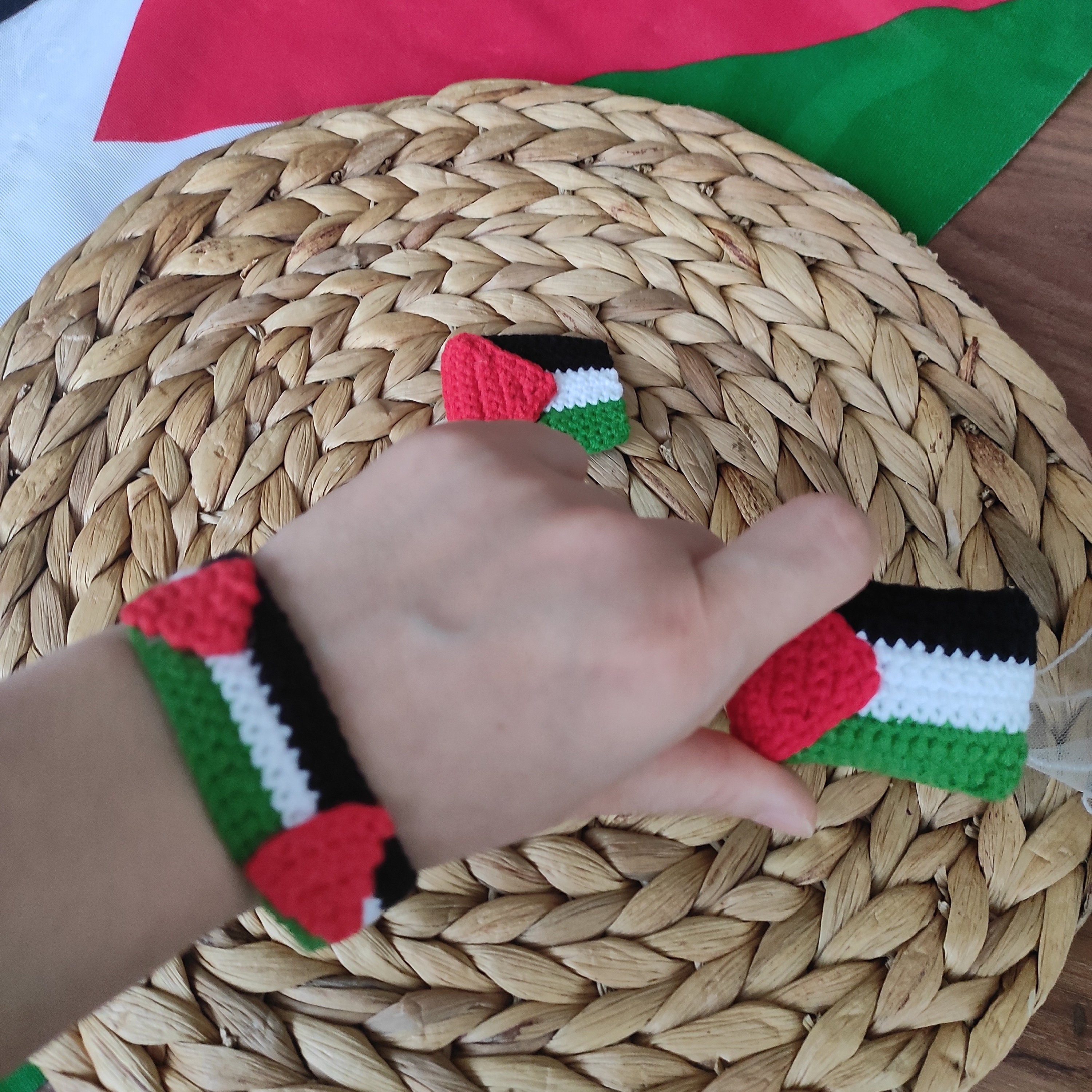 Palestine Flag, Crochet Keychain, Crochet Palestine Brooch, Crochet ...