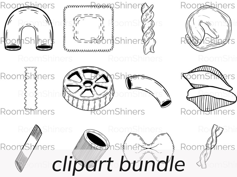 Pasta Doodle Clipart: Hand-drawn Culinary Illustrations (PNG SVG) - Etsy