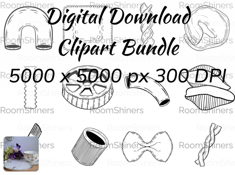 Pasta Doodle Clipart: Hand-drawn Culinary Illustrations (PNG SVG) - Etsy