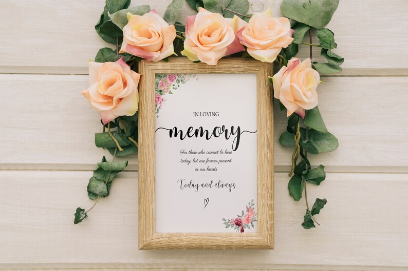 In Loving Memory Sign Template for Weddings/events - Etsy