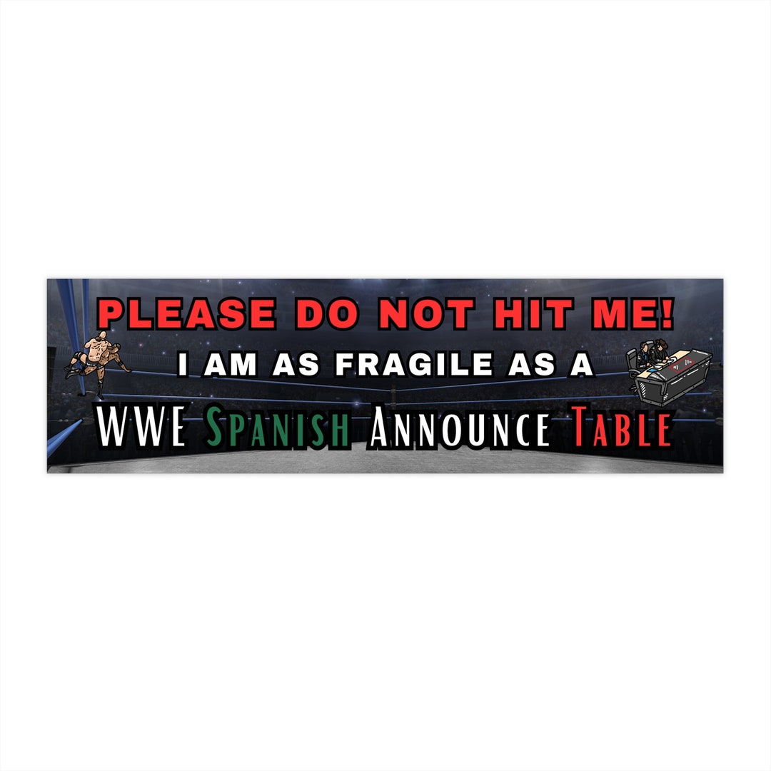 WWE Spanish Announce Table Bumper Sticker - Etsy