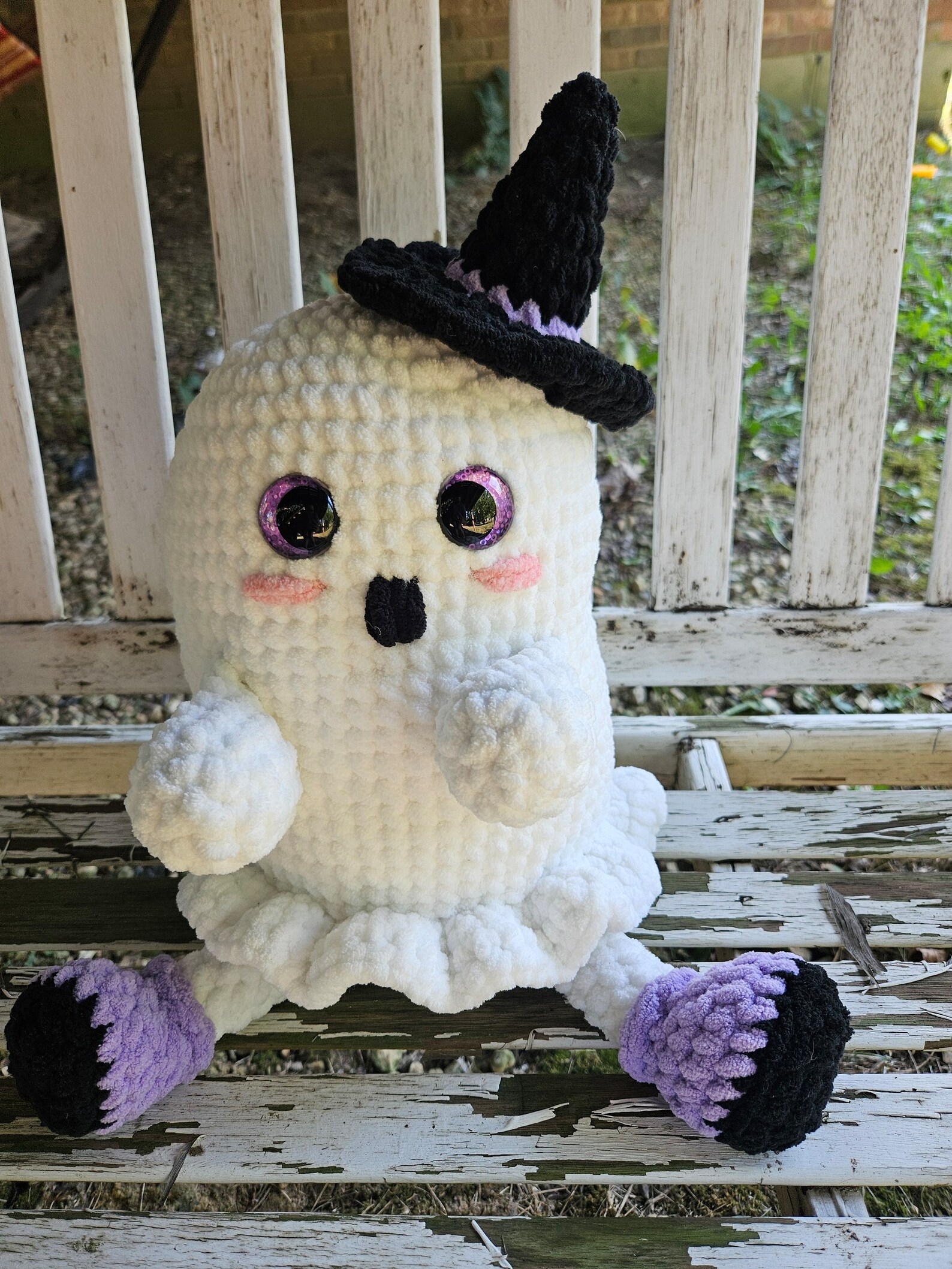 Crocheted Ghost With Witch Hat - Etsy