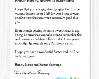 Letter From the Easter Bunny Digital Download Green Dots Bunny Editable ...