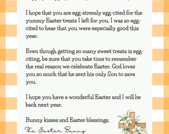 Letter From the Easter Bunny Digital Download Green Dots Bunny Editable ...
