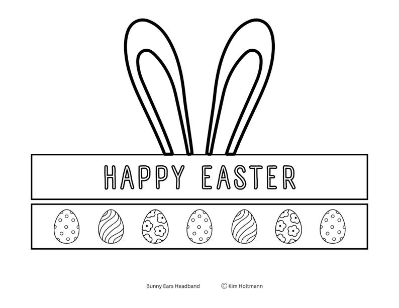 Bunny Ears Easter Headband Color and Cut PDF - Etsy