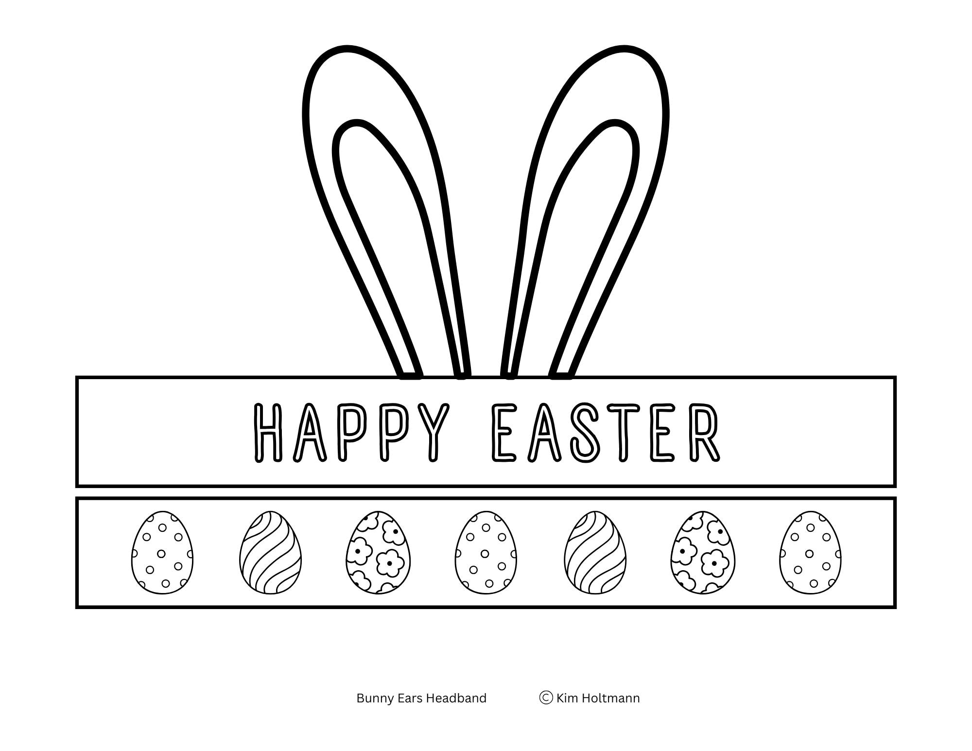 Bunny Ears Easter Headband Color and Cut PDF - Etsy