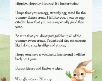 Letter From the Easter Bunny Digital Download Green Dots Bunny Editable ...