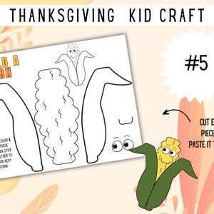 Thanksgiving Kid's Crafts Printable Download PDF - Etsy