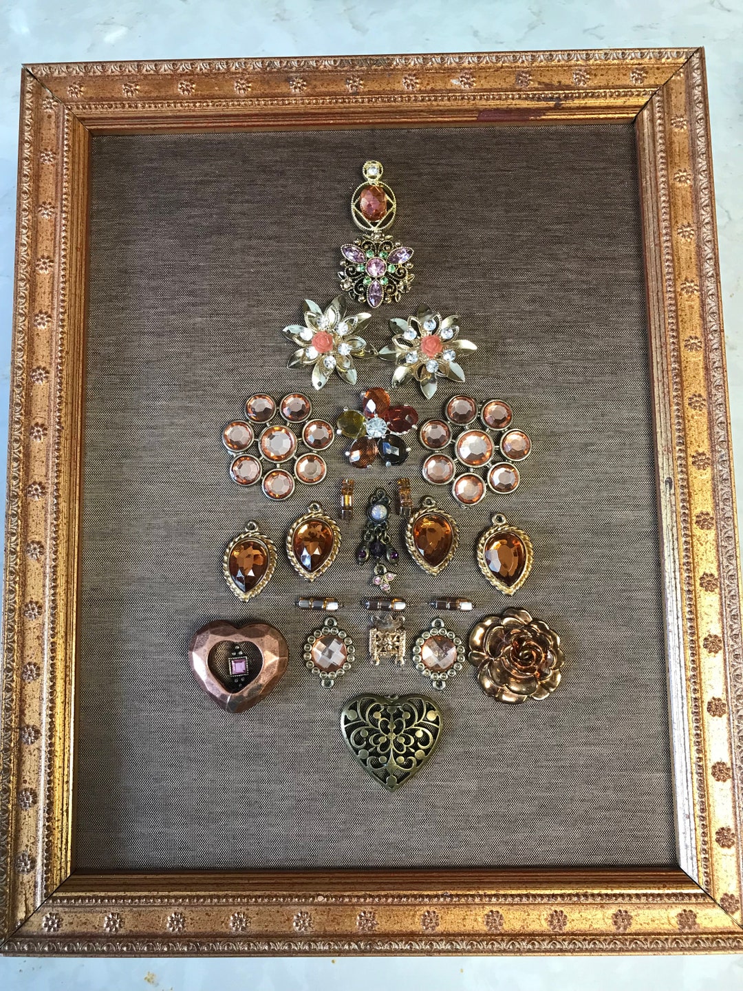 Framed Jeweled Christmas Tree - Etsy