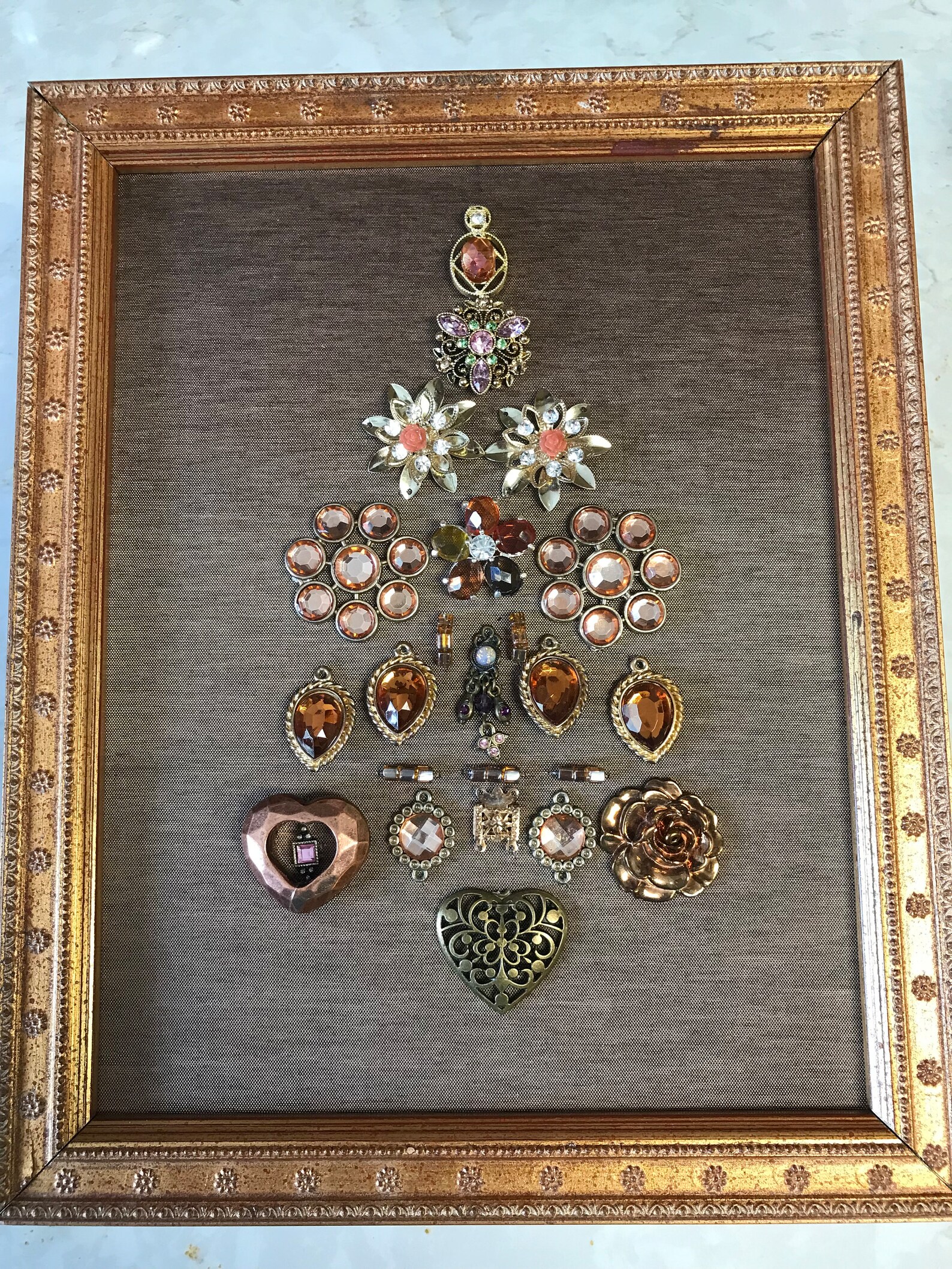 Framed Jeweled Christmas Tree - Etsy
