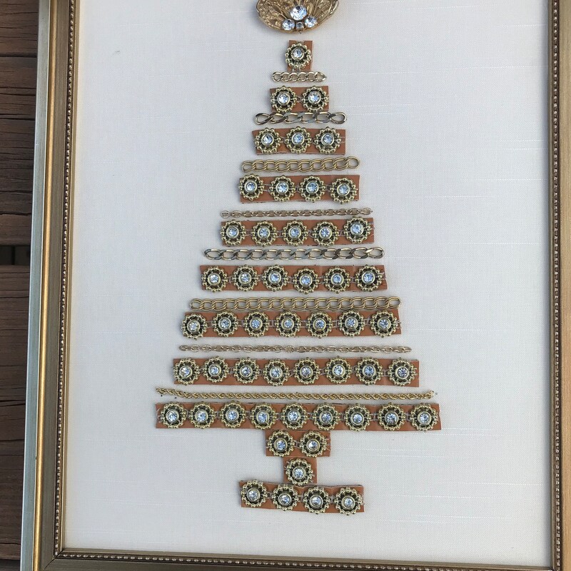 Jeweled Christmas Tree in Frame - Etsy