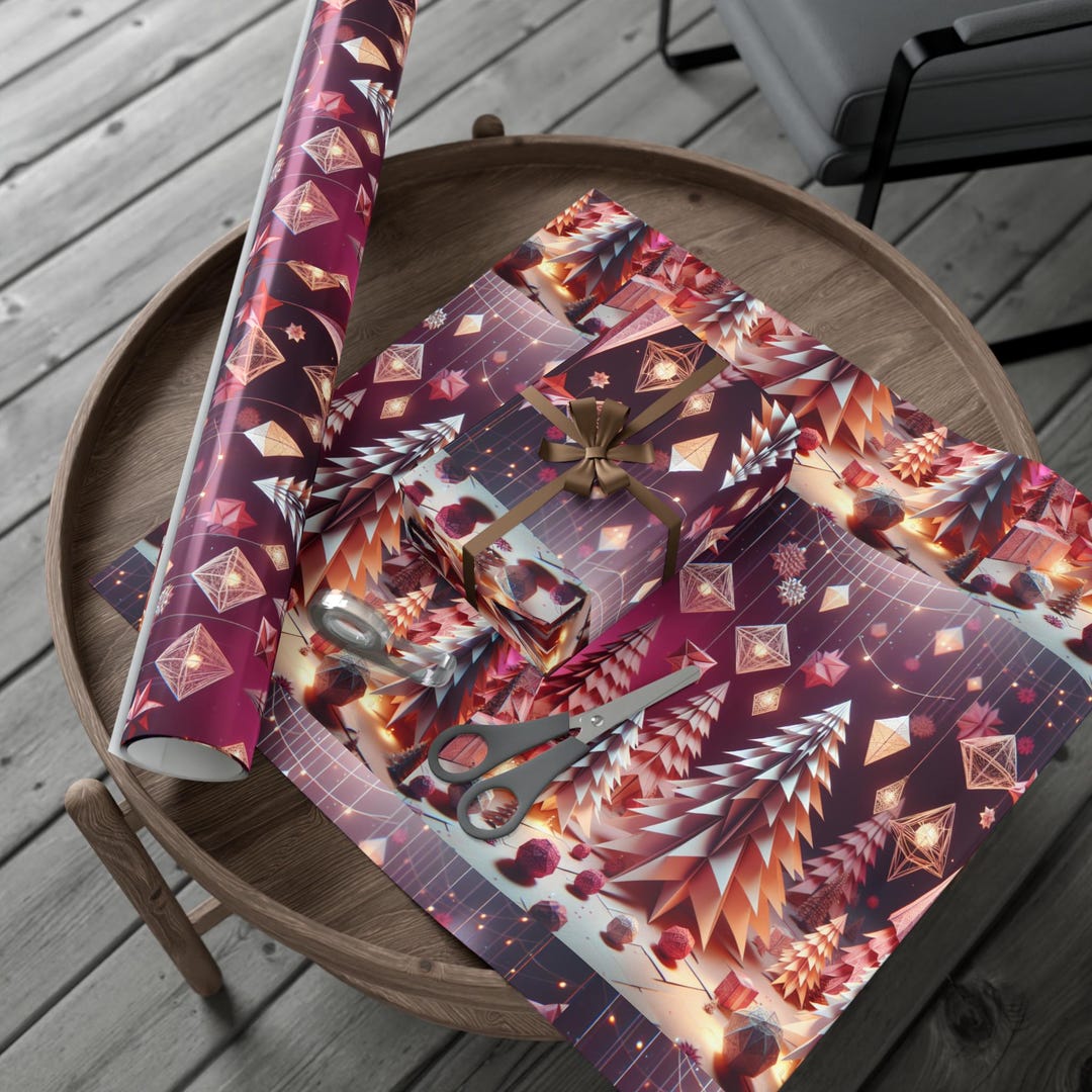 Pink Christmas Wrapping Paper Christmas Gift Wrap Holiday Wrapping ...