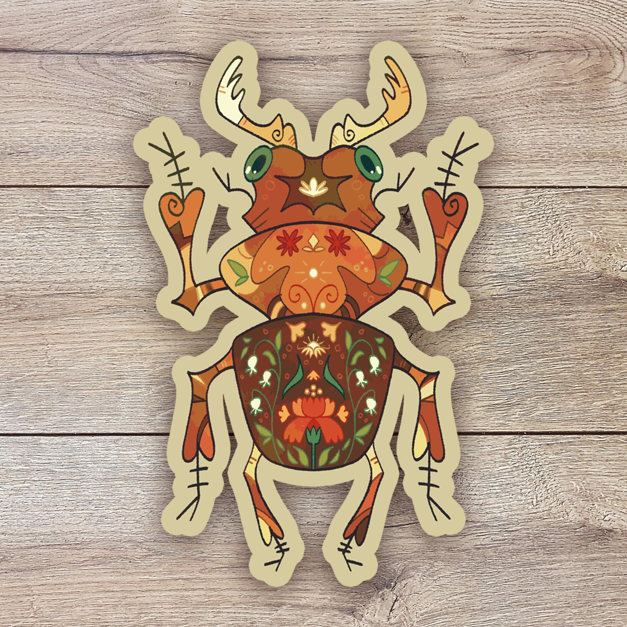 Cute Beetle Sticker Beetle Sticker 3 Inch - Etsy