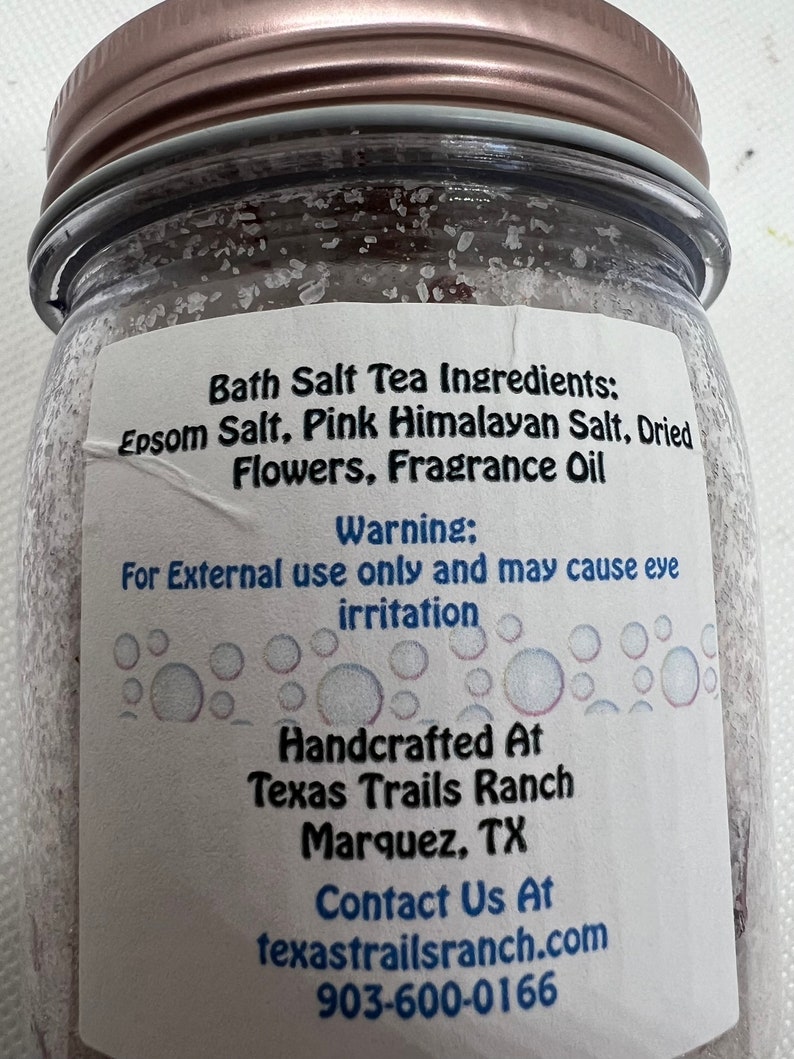 Bath Salt Tea With or Without Goat Milk Natural Dried Flowers Epsom ...