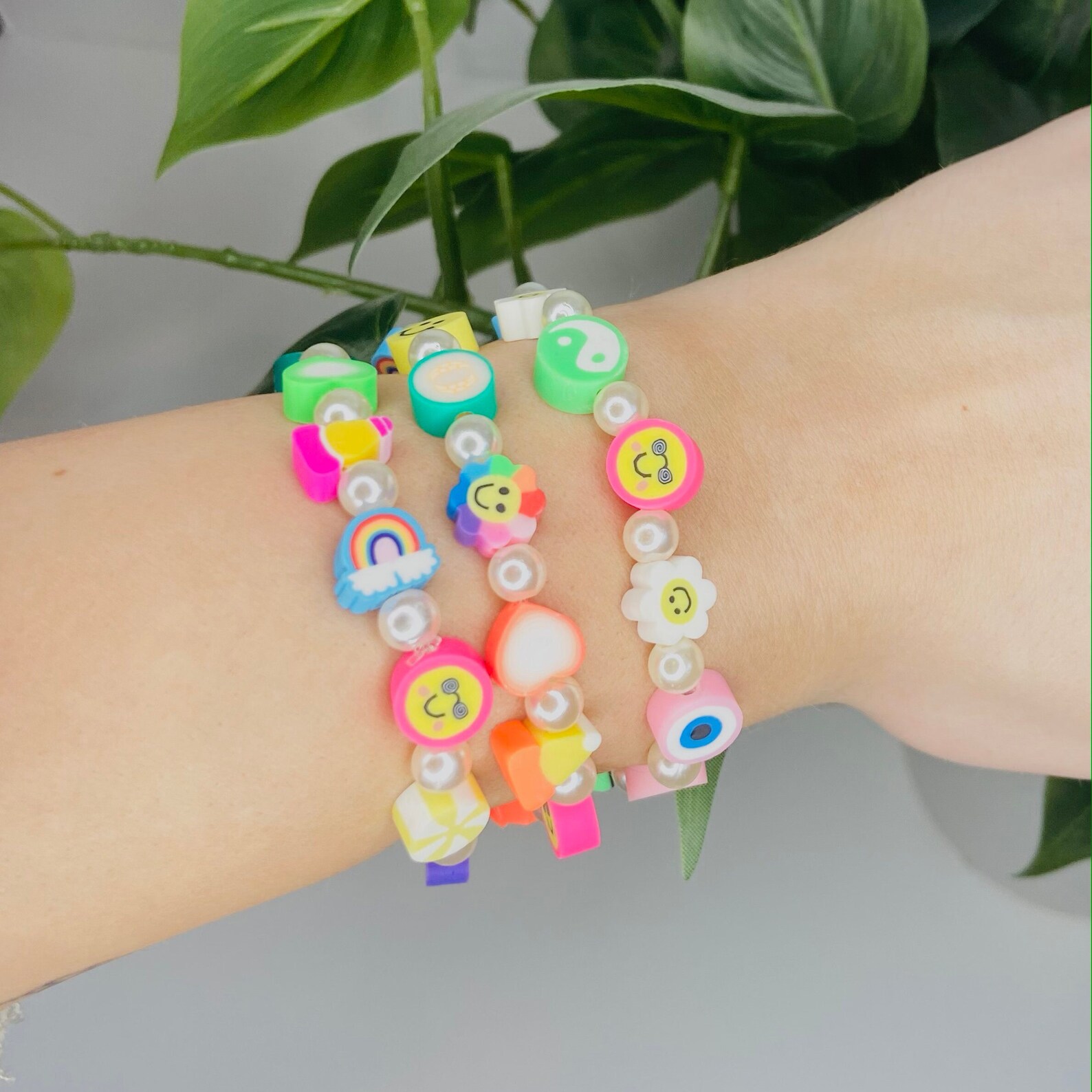 Y2k Beaded Bracelet, Colorful Chunky Bracelet, Kids Gift, Funky ...