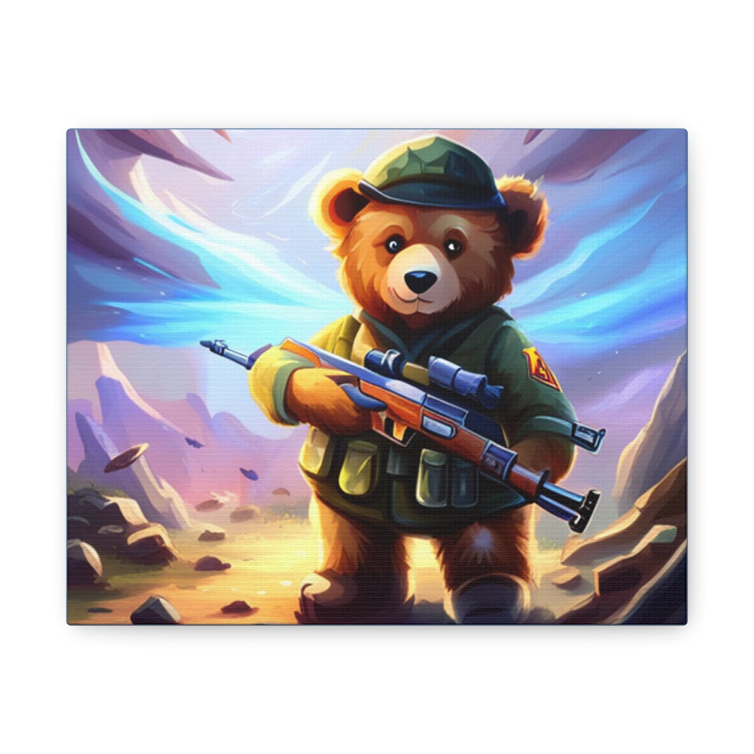 Teddy Bear With a Rifle, Army Bear Sniper Cute Canvas Art - Etsy