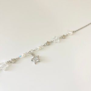 Y2k Star Necklace | Silver Star Pendant | Grunge Jewelry | Beaded Charm ...