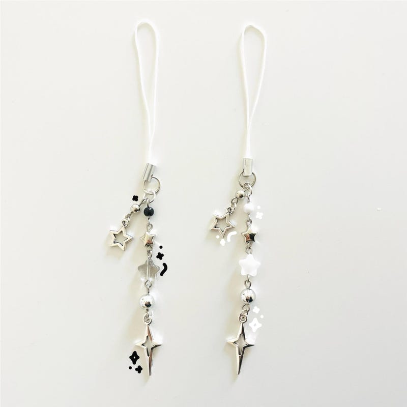 Silver Star Phone Strap - Etsy