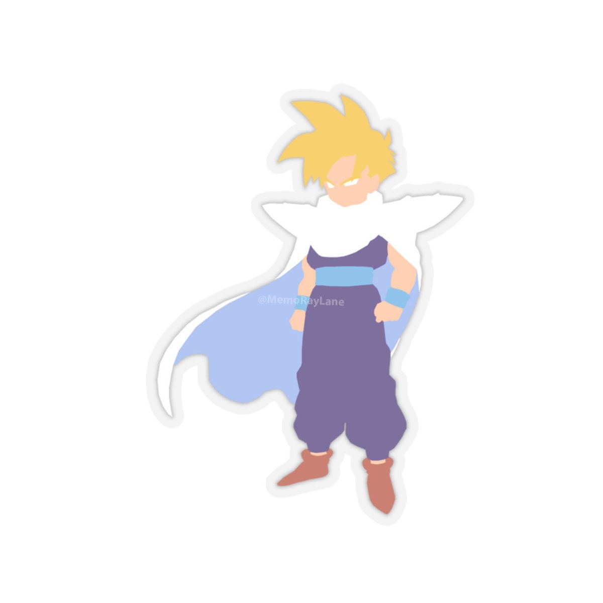 Gohan Teen SSJ2 Minimalistic Sticker, Laptop Stickers, Water Bottle ...