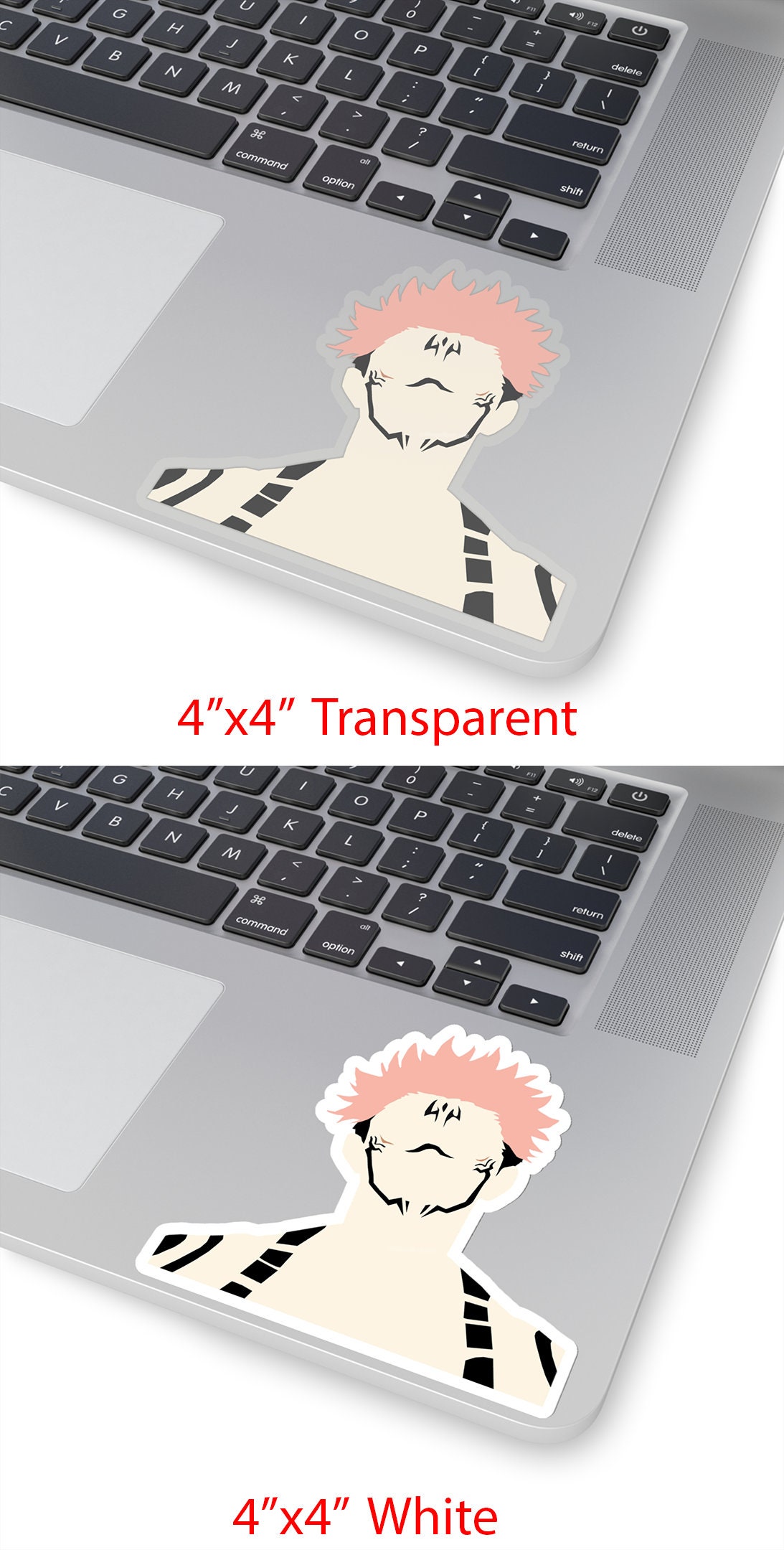 Ryomen Sukuna Minimalistic Sticker, Laptop Stickers, Water Bottle ...