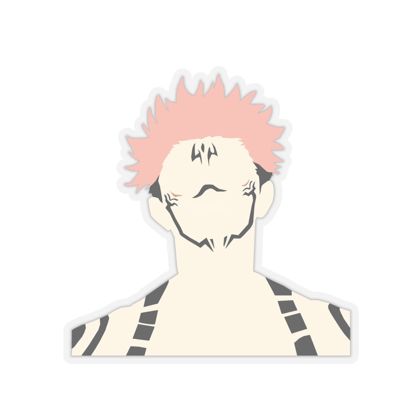 Ryomen Sukuna Minimalistic Sticker, Laptop Stickers, Water Bottle ...