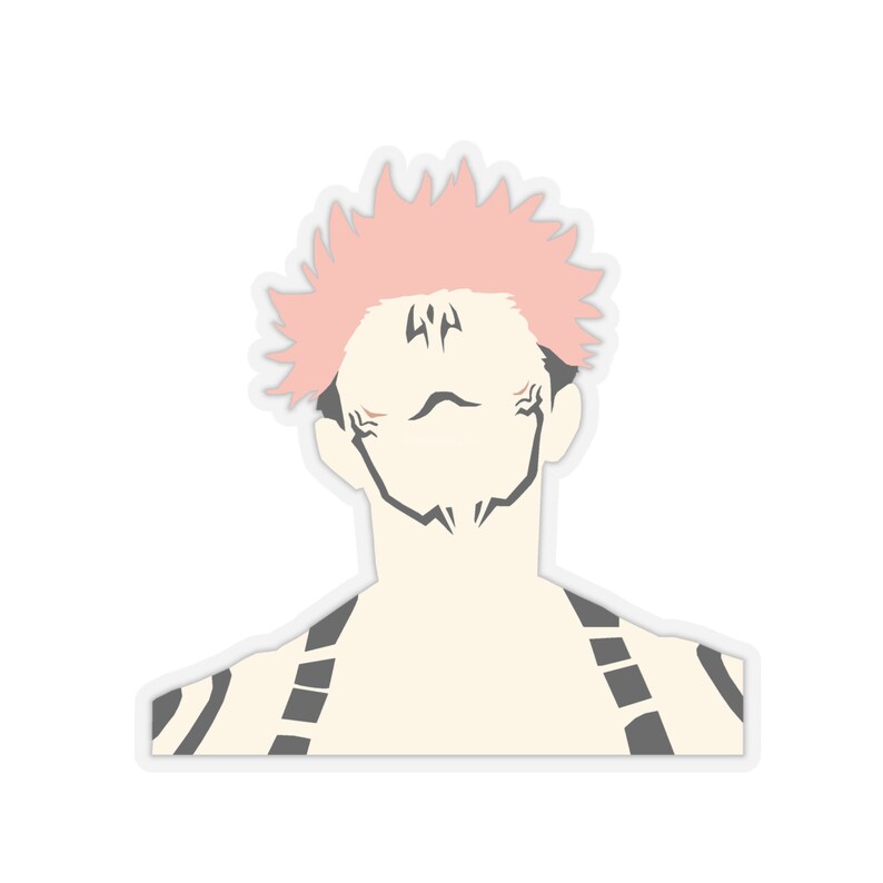 Ryomen Sukuna Minimalistic Sticker, Laptop Stickers, Water Bottle ...