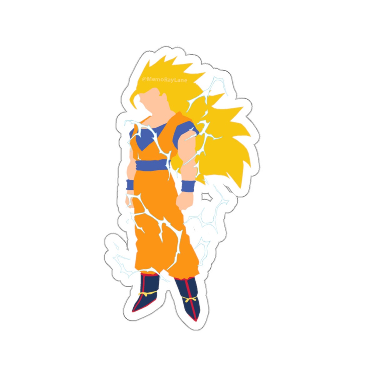 SSJ3 Goku Minimalistic Sticker, Laptop Stickers, Water Bottle, DBZ ...