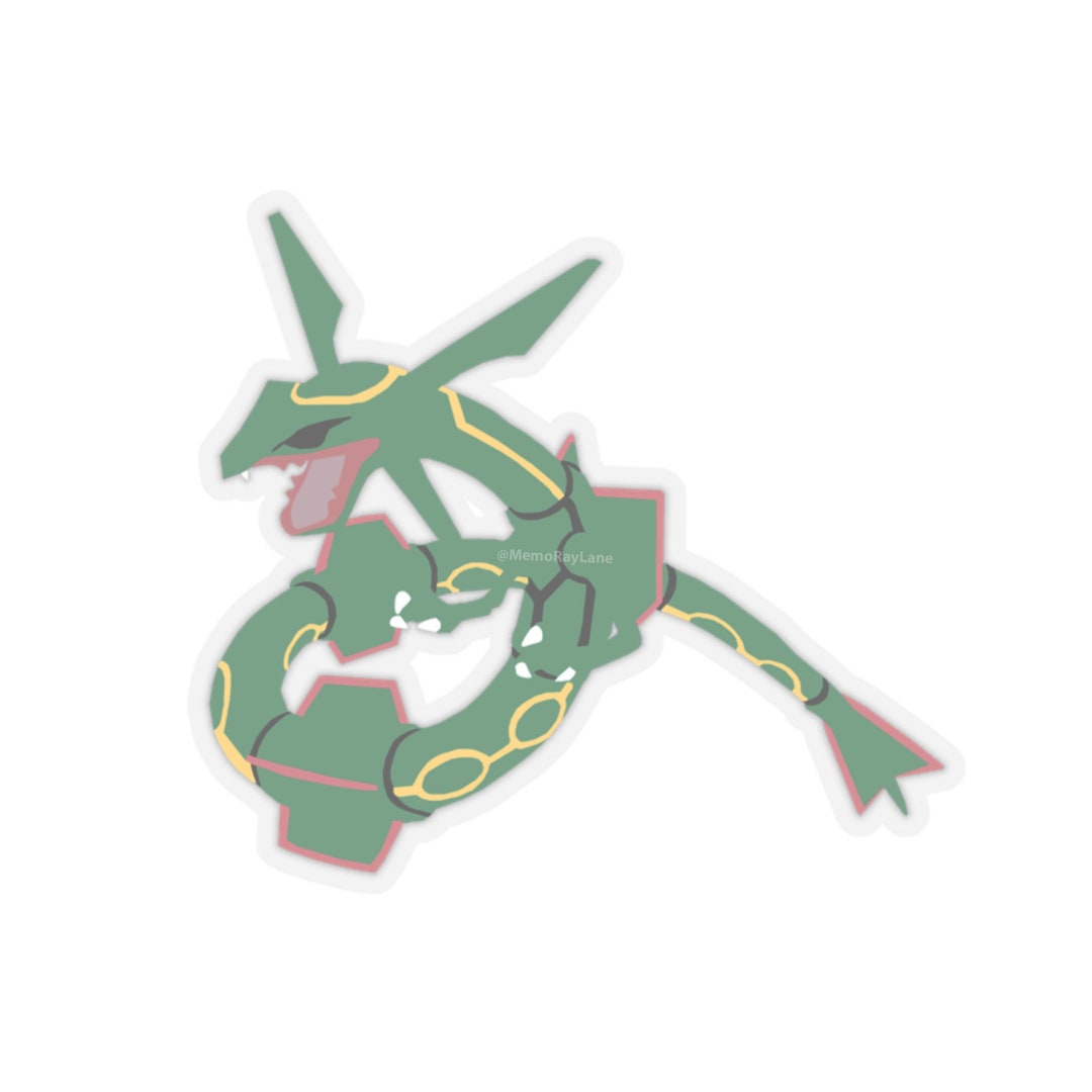 Rayquaza Minimalistic Sticker, Laptop Stickers, Water Bottle, Pokemon ...