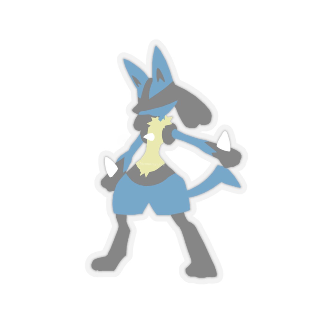 Lucario Minimalistic Sticker, Laptop Stickers, Water Bottle, Pokemon Go ...