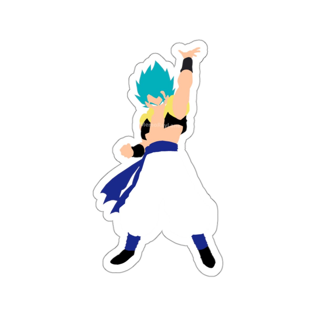 Gogeta Blue Fusion Minimalistic Sticker, Laptop Stickers, Water Bottle ...